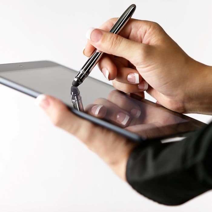 Chrome Bullet Grip Space Pen, Stylus - Fisher Space Pen